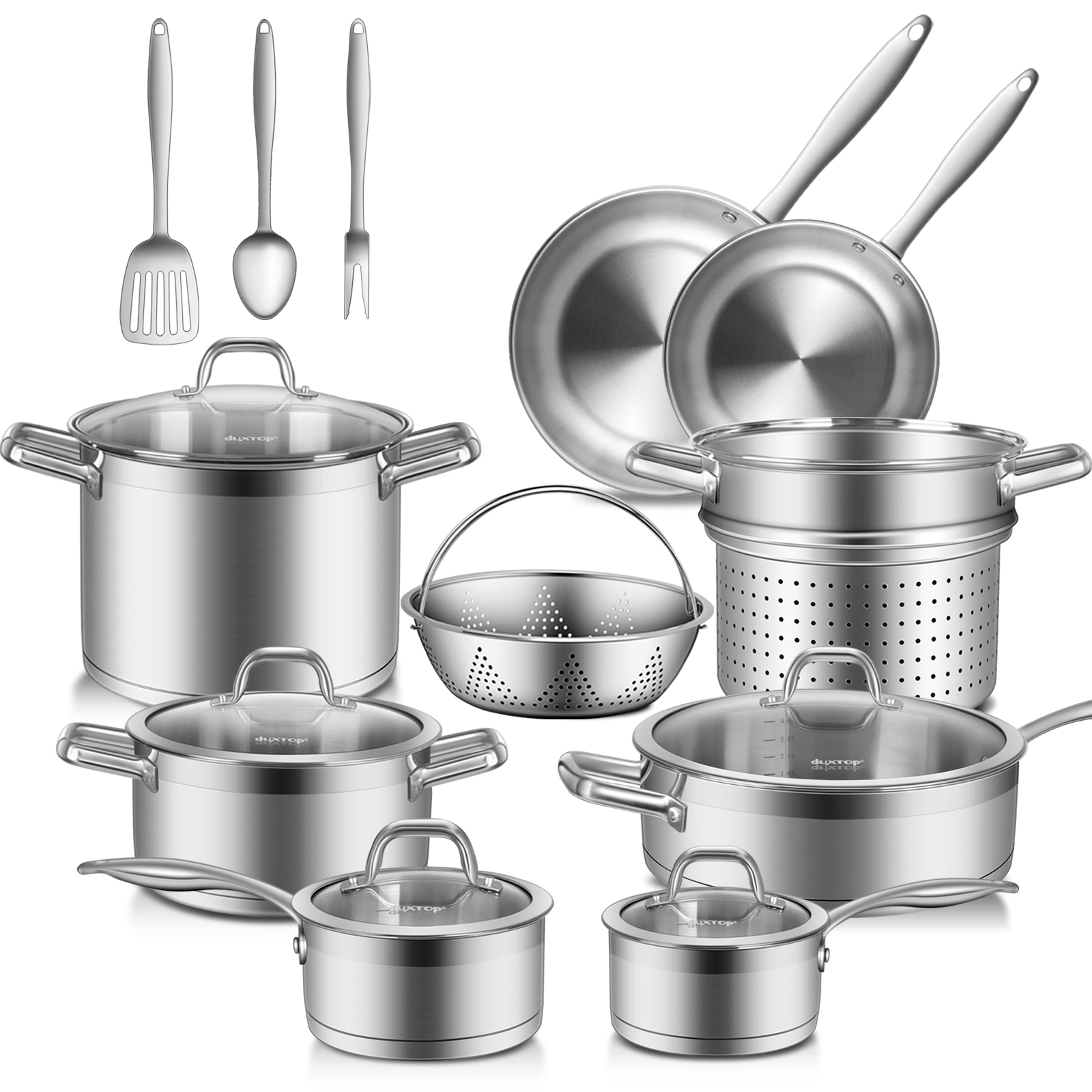 Duxtop 17PC Induction Cookware Set, Professional Stainless Steel Pots ...