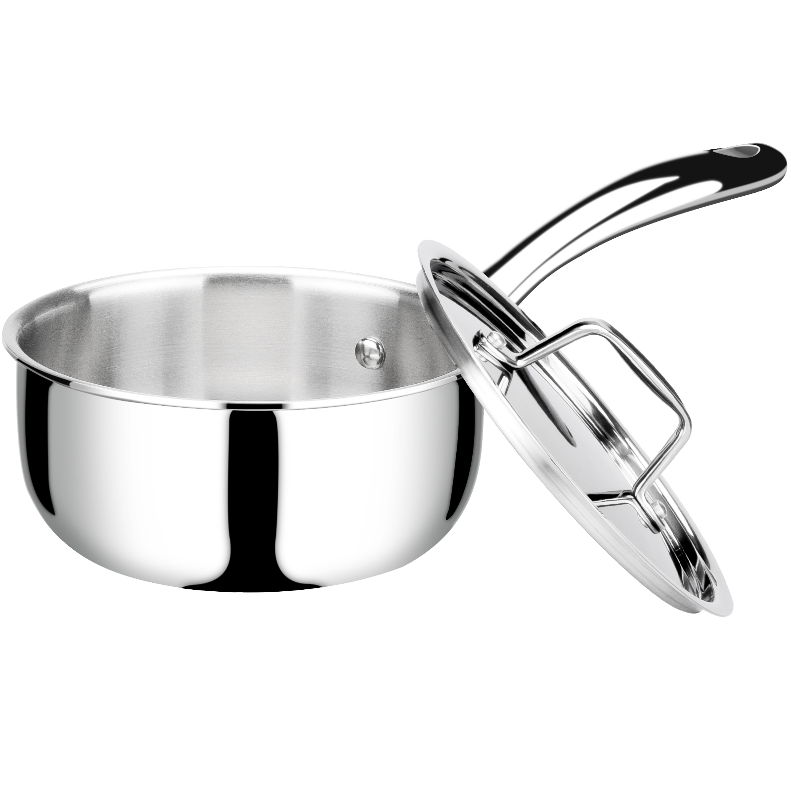 Duxtop 1.6 Qt Saucepan with Lid, Whole-Clad Tri-Ply Stainless Steel ...