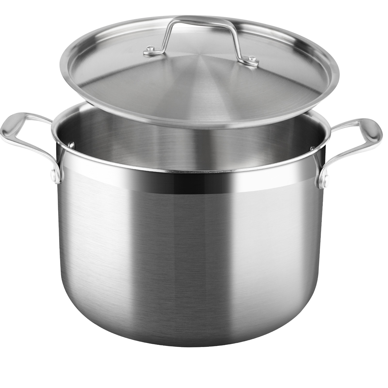 Duxtop 8 Qt Stockpot with Lid, Whole-Clad Tri-Ply Stainless Steel Large ...