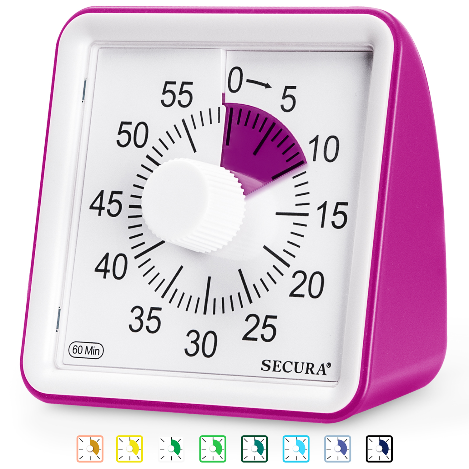 Secura 60-Minute Visual Timer, Classroom Timer, Countdown Timer for ...