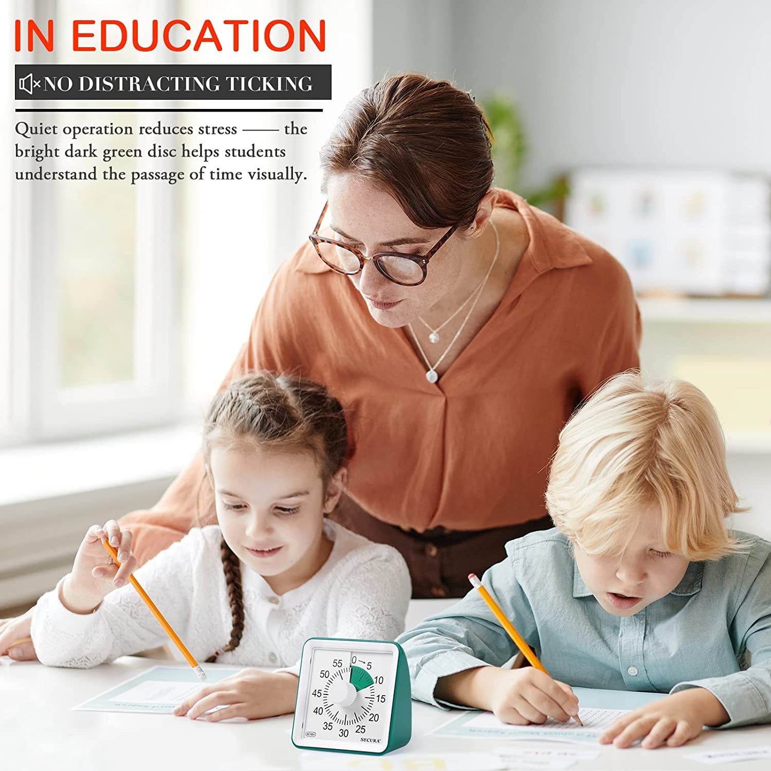 Secura 60-Minute Visual Timer, Classroom Timer, Countdown Timer for ...