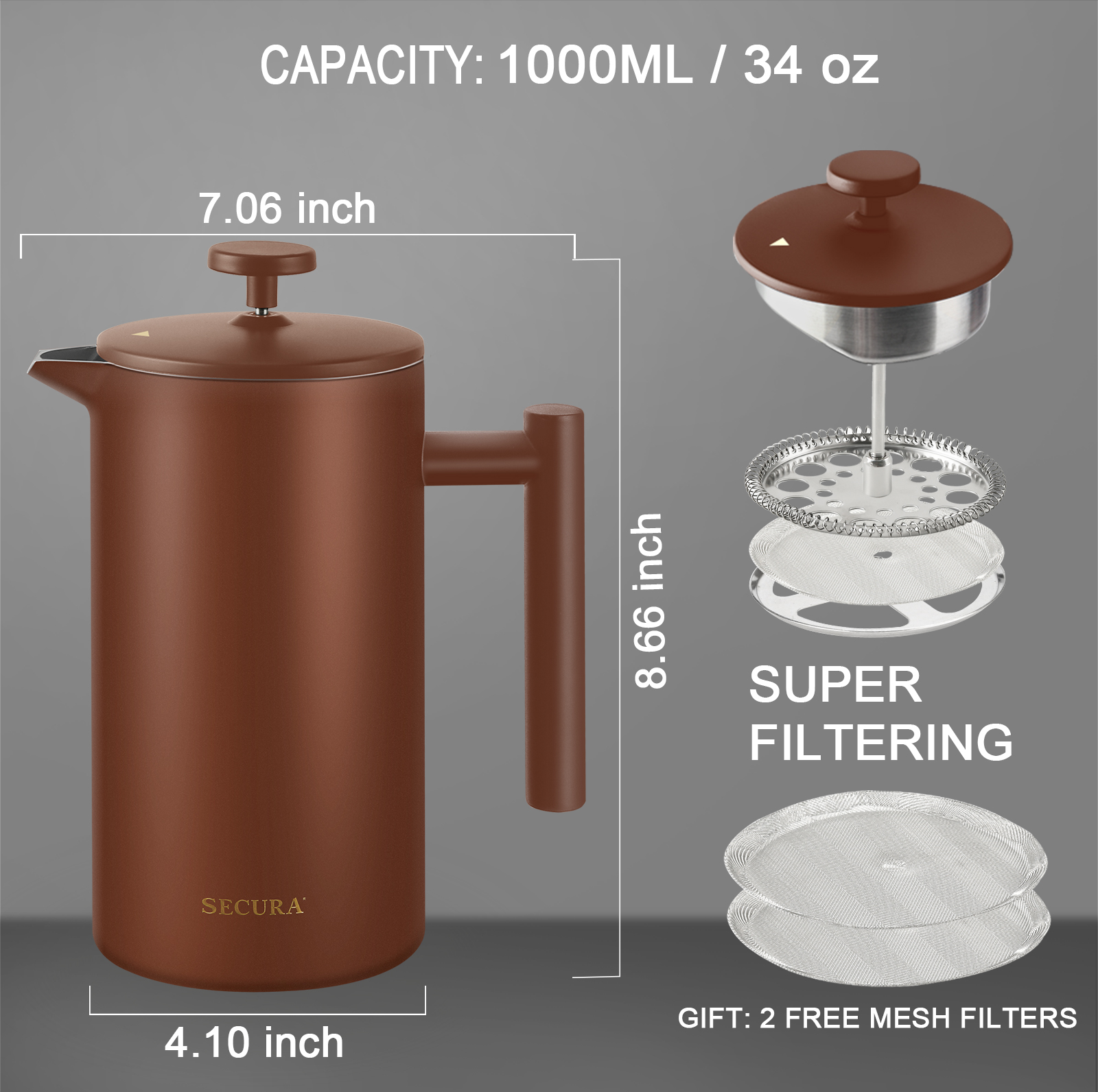 Secura French Press Coffee Maker Screens at Elijah Byrnes blog