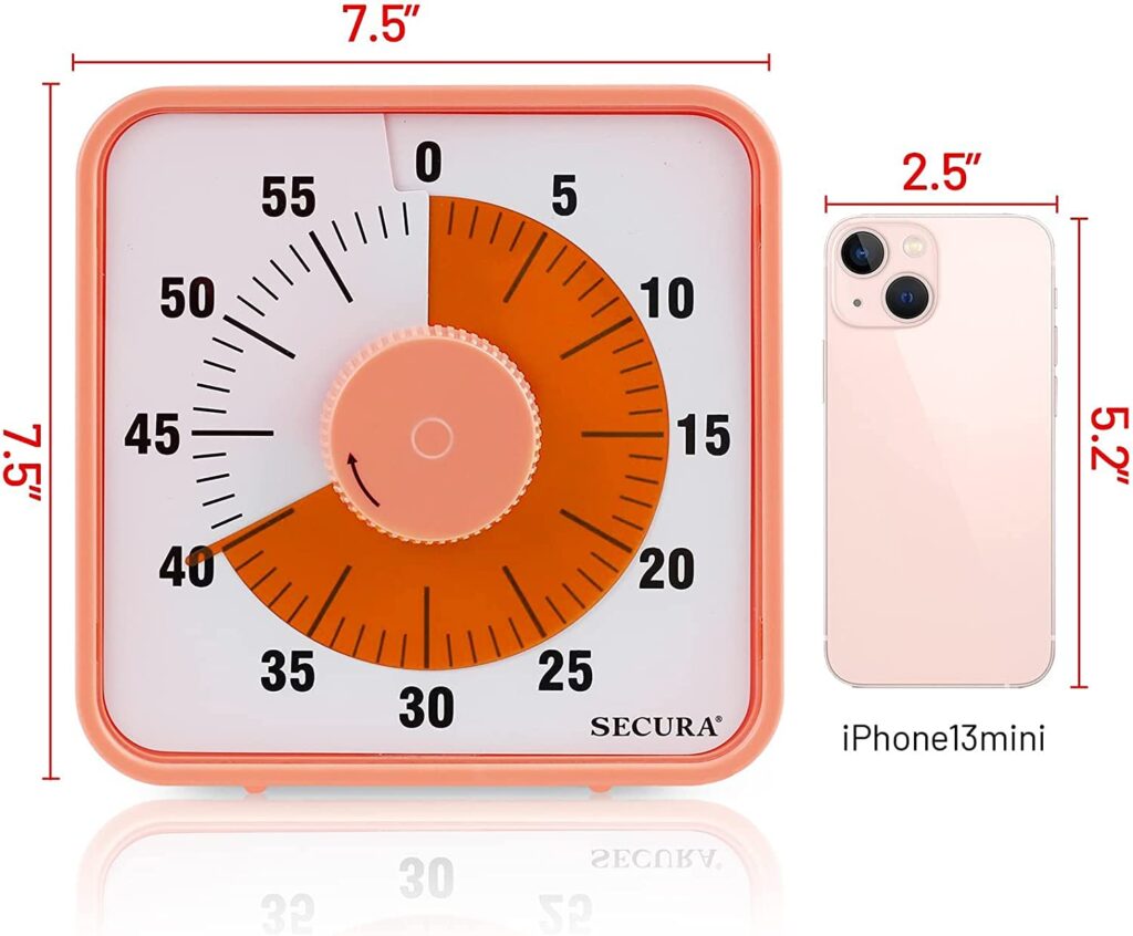 Secura 7.5 Inch Visual Timer, 60 Minute Visual Oversize Countdown Timer ... Secura 7.5 Inch Visual Timer, 60 Minute Visual Oversize Countdown Timer ...
