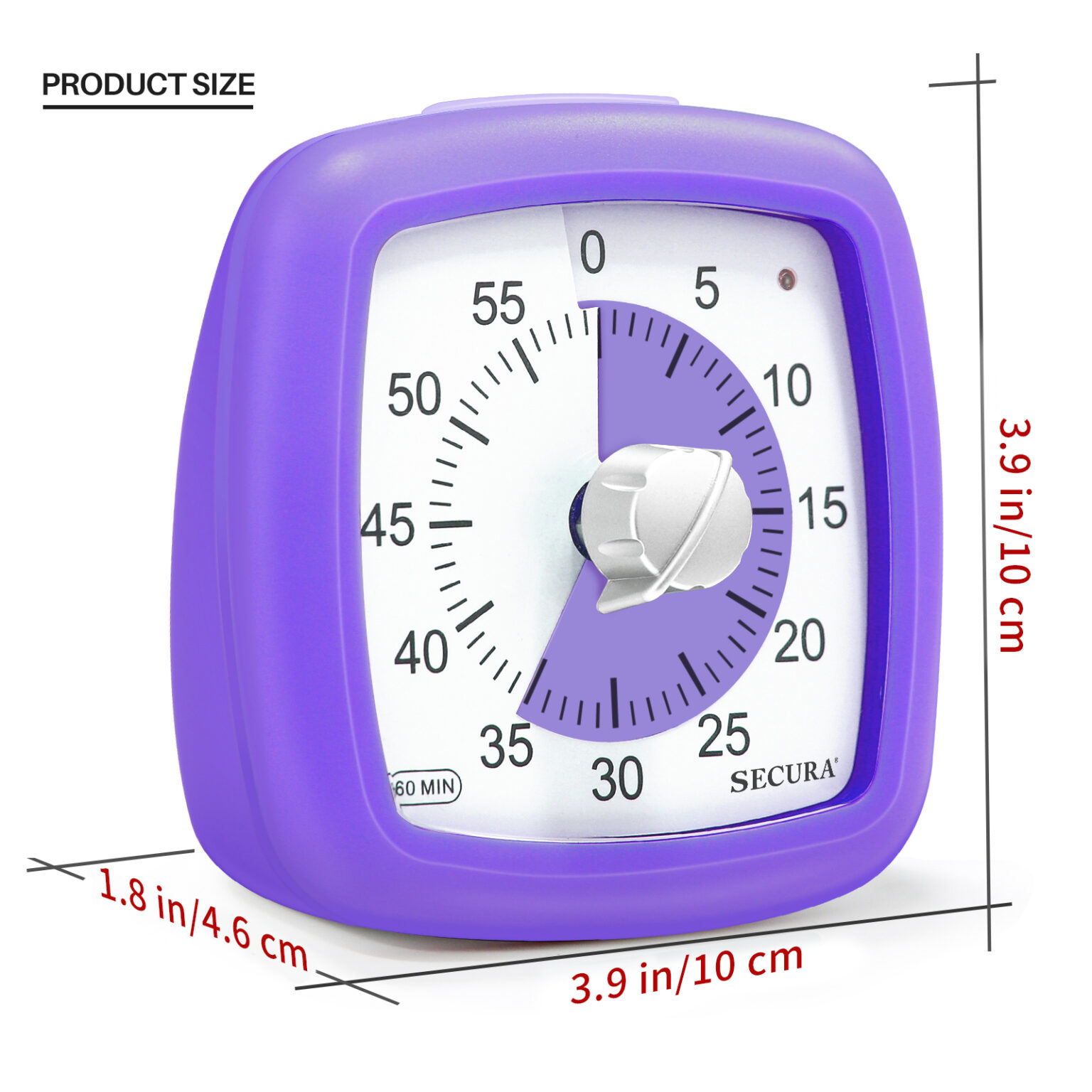 Secura 60-Minute Visual Timer, Silent Study Timer for Kids and Adults ...